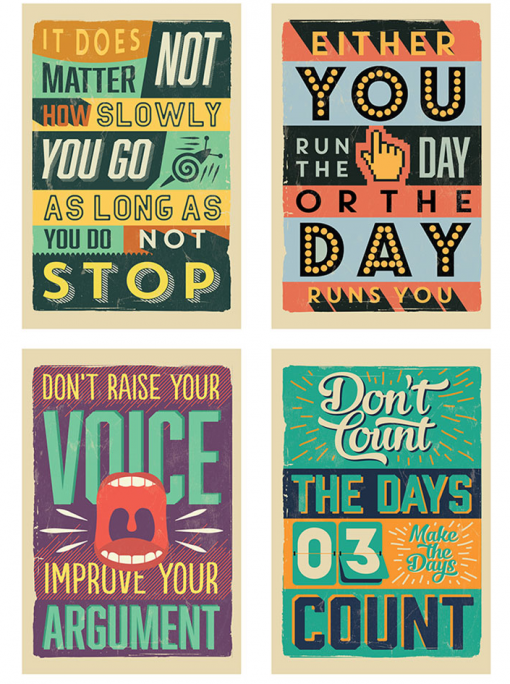 Printable Vintage Motivational Quote Posters