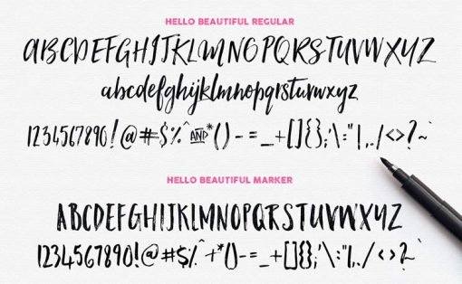 Hello Beautiful - A Lovely New Brush Font Duo